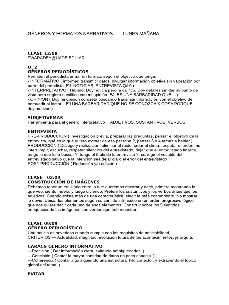 Géneros y Formatos Narrativos | PDF | Comunicación | Narración