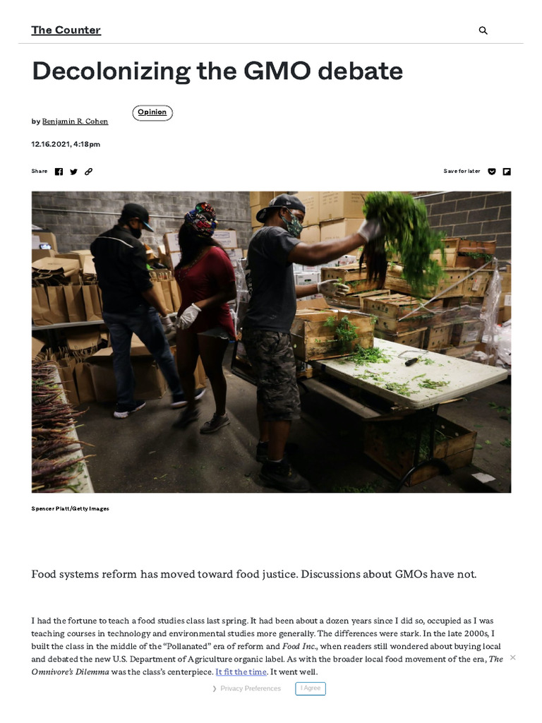 Decolonizing The GMO Debate | PDF | Genetically Modified Organism