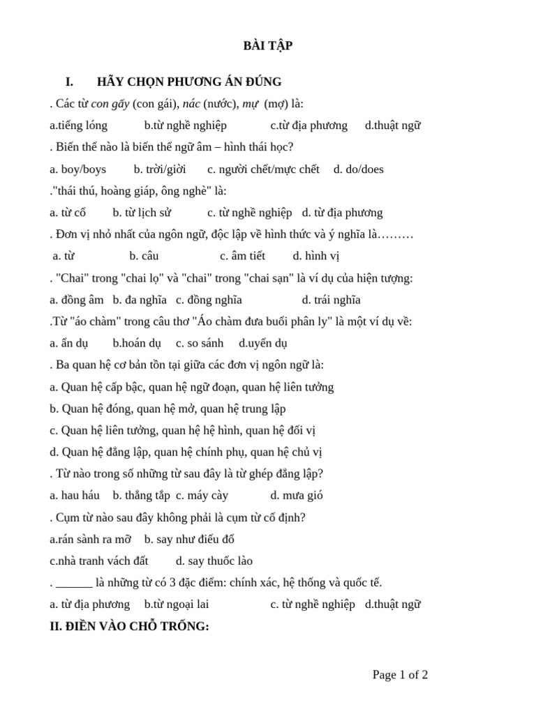 Bai Tap DLNN 2 | PDF