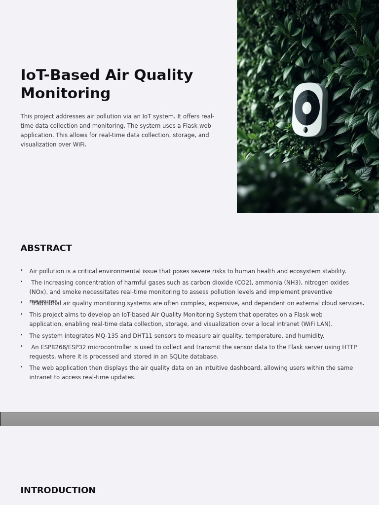 IoT Based Air Quality Monitoring | PDF | Air Pollution | World Wide Web