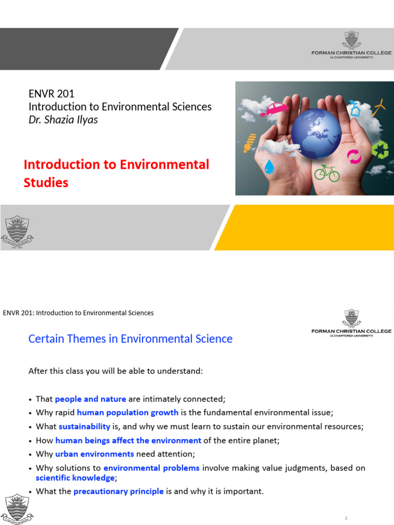 Intro to Environmental Science ENVR 201 | PDF | Sustainability ...