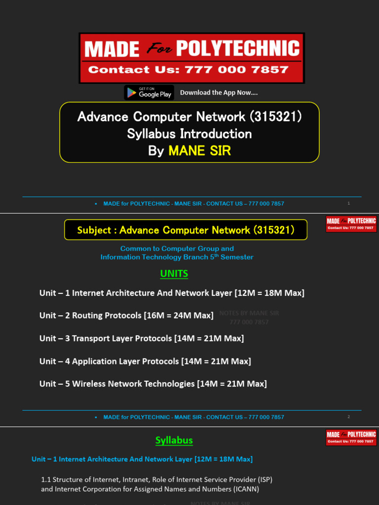ACN Syllabus Introduction | PDF | Transmission Control Protocol | File Transfer Protocol