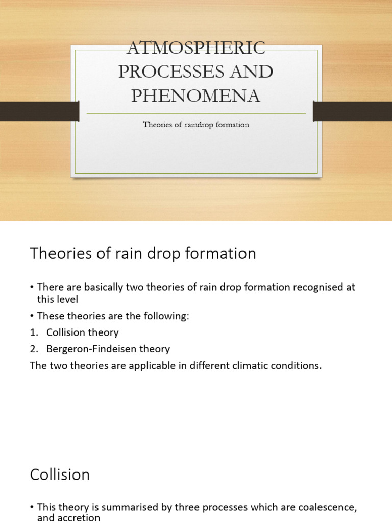 Atmospheric Processes and Phenomena - Raindrop Formation | PDF