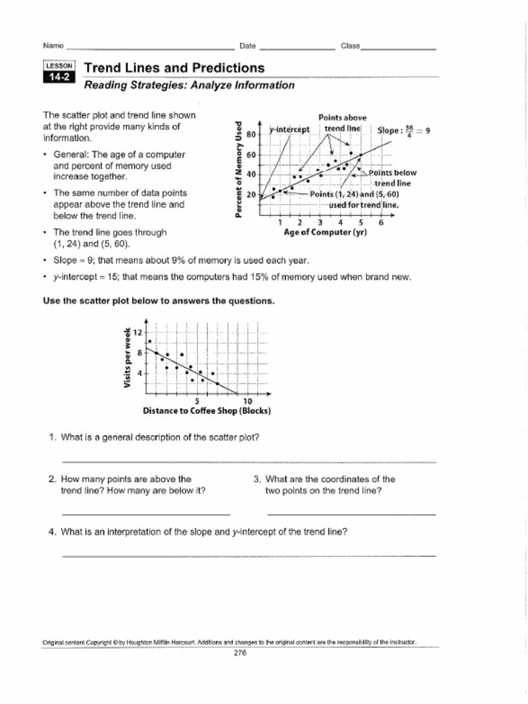 14-2 Trend Line Homework | PDF