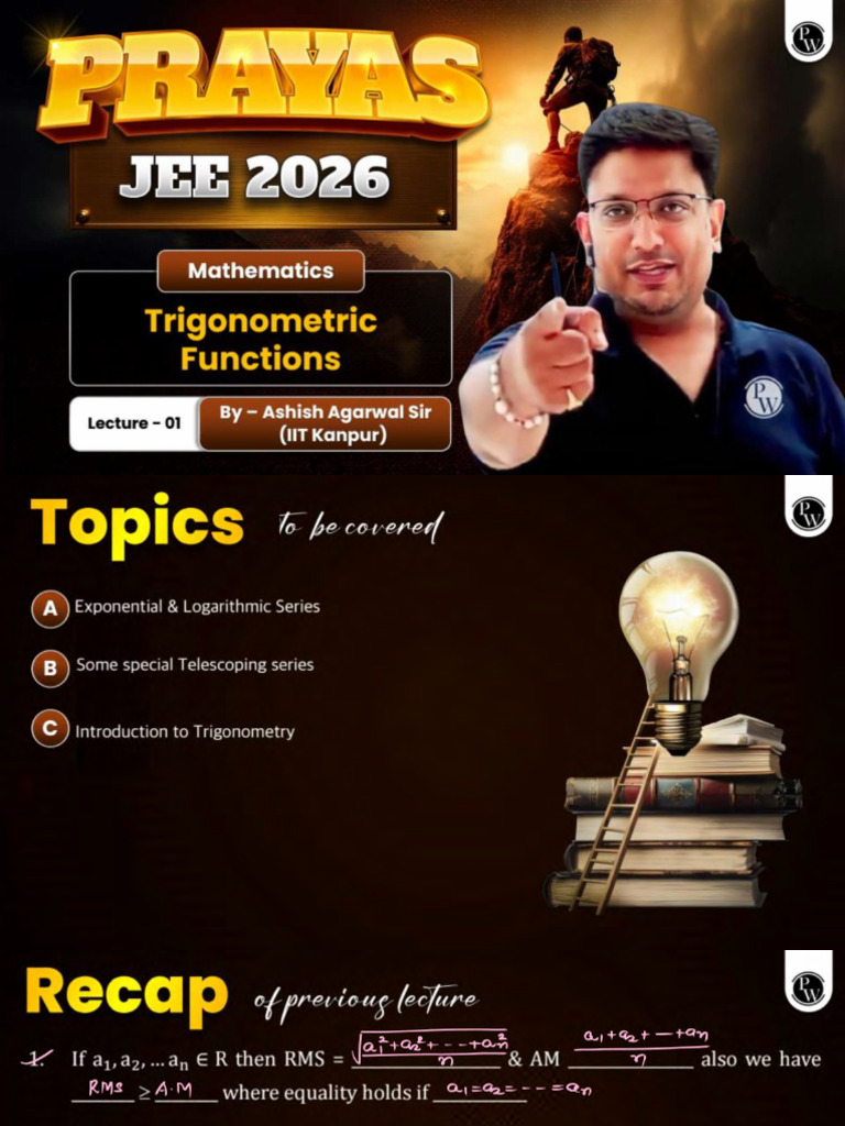 Trigonometric Functions 01 Class Notes Pdf