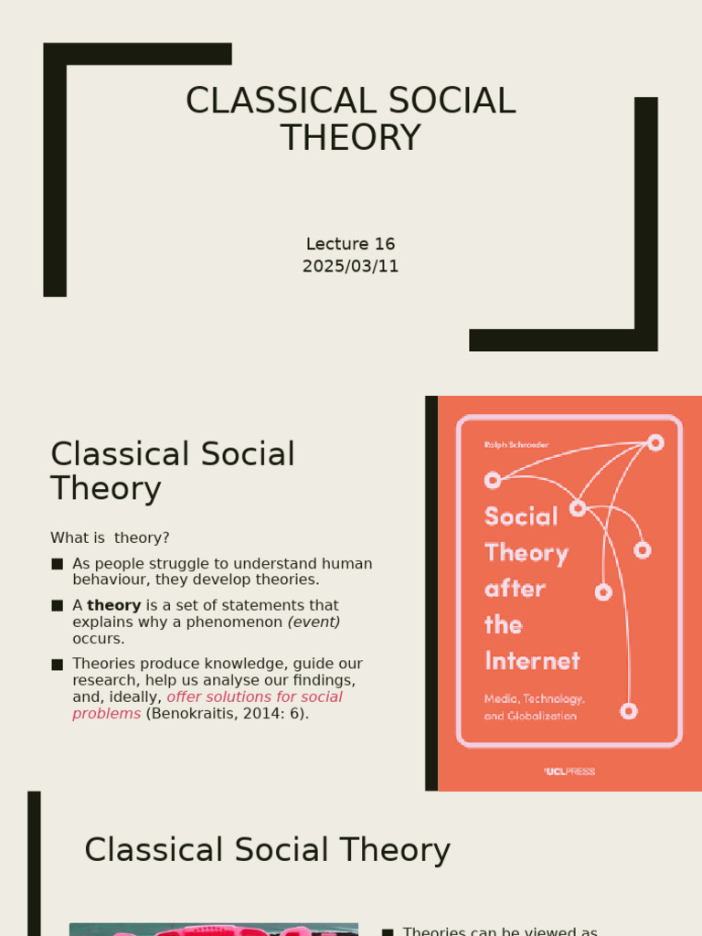 Lecture 16 - Classical Social Theory - Karl Marx | PDF | Karl Marx | Theory
