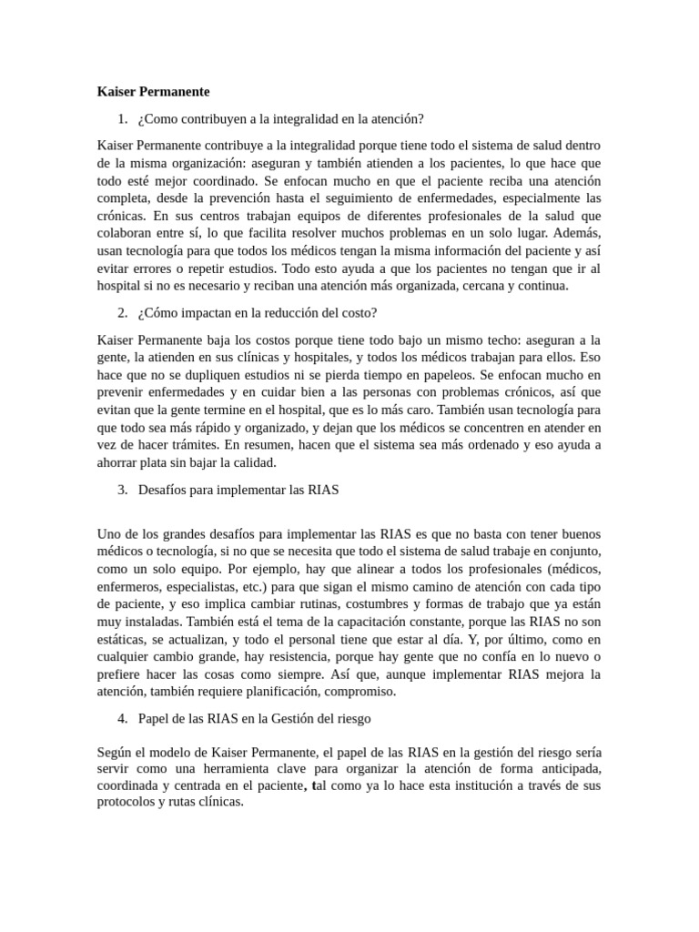 Kaiser Permanente | PDF | Hospital | Cuidado de la salud