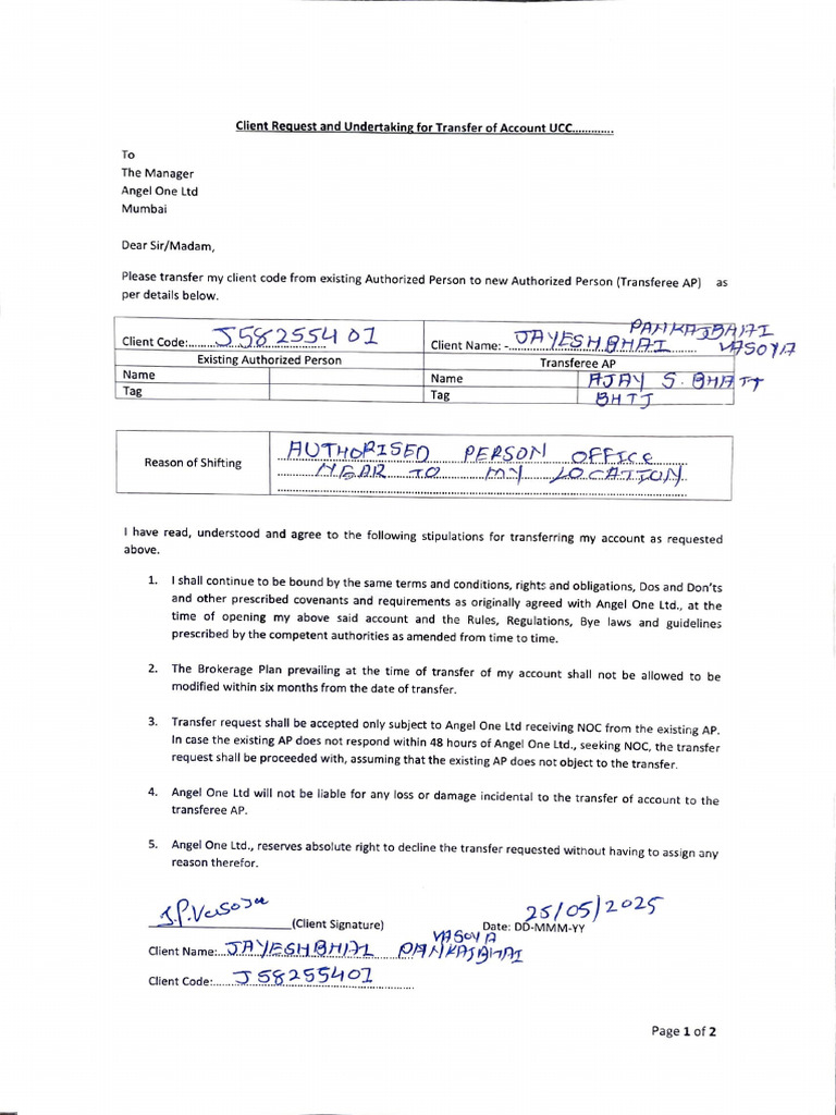 Transfer of Account Ucc | PDF