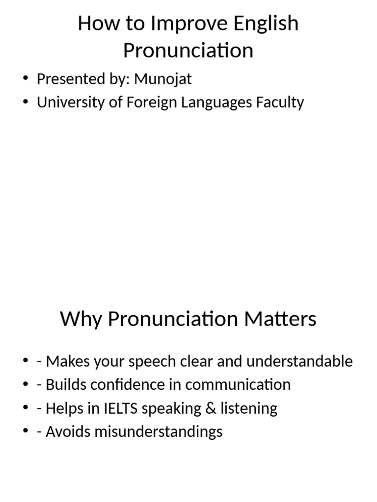 Improve English Pronunciation | PDF
