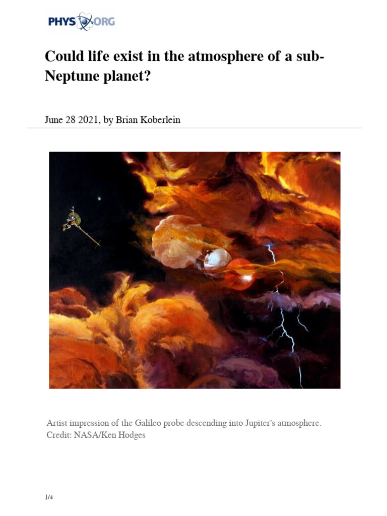 2021 06 Life Atmosphere Sub Neptune Planet | PDF | Planets | Planetary ...