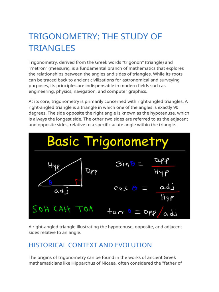 Trigonometry: Basics and Applications | PDF | Trigonometry ...