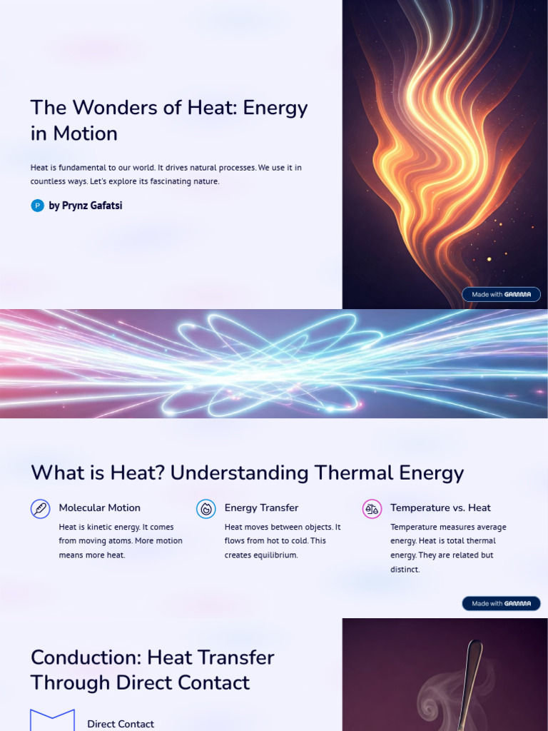 The Wonders of Heat Energy in Motion | PDF | Heat Transfer | Heat