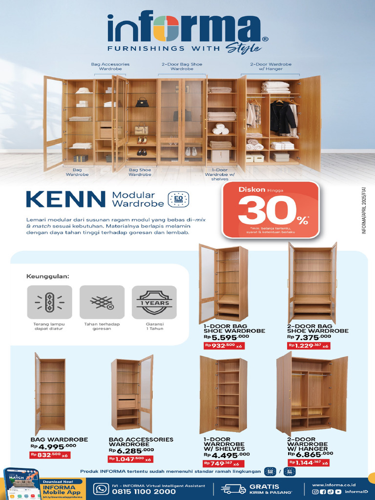 Kenn Modular Wardrobe, Diskon Hingga 30% - 1 | PDF