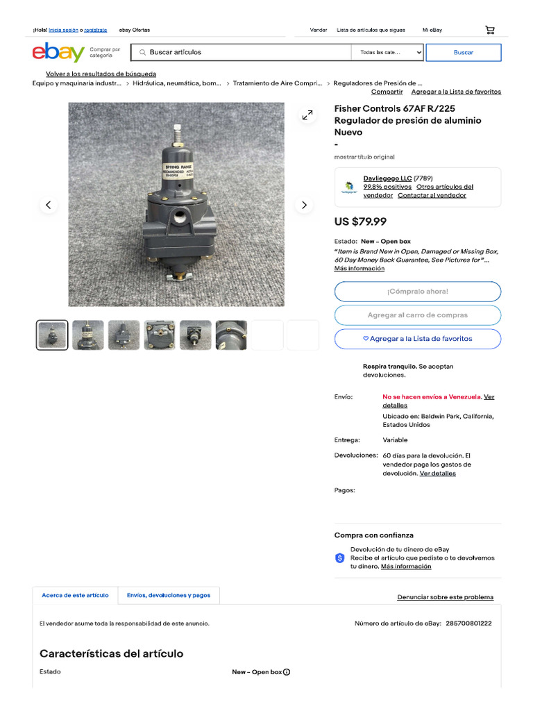 Regulador de Presion Fisher 67af | PDF