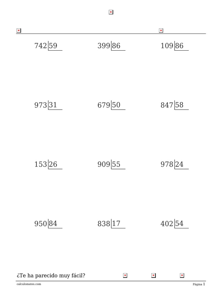 Practiquemos Divisiones 1 | PDF