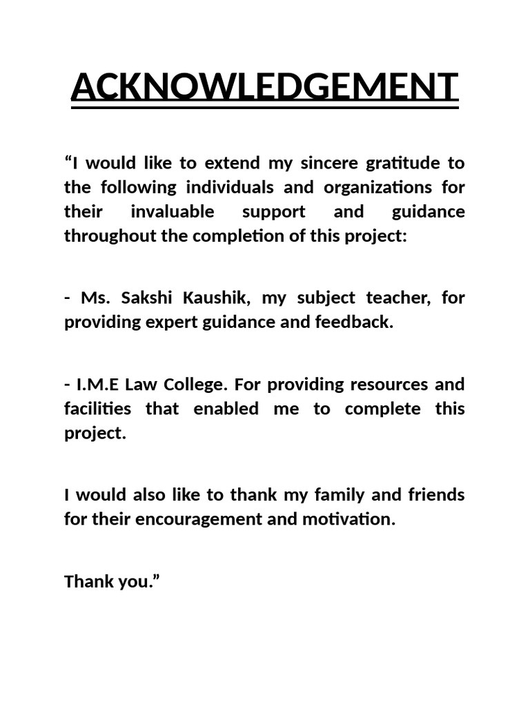 Acknowledgement Pdf