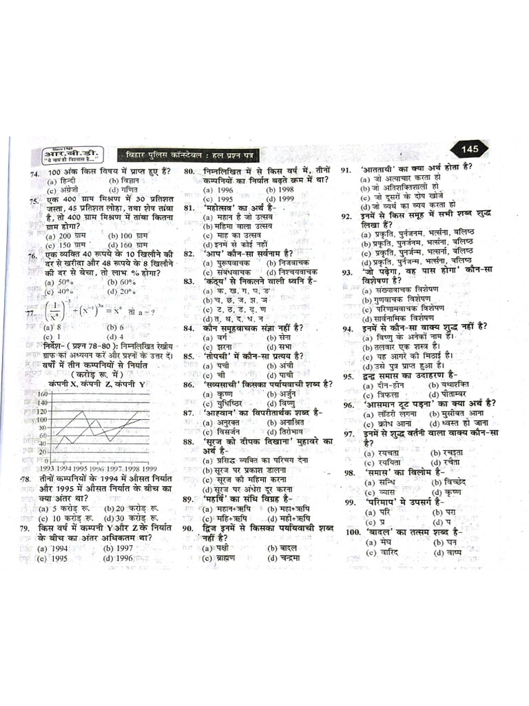 Bihar Police 16-06-2019 Set-1 | PDF