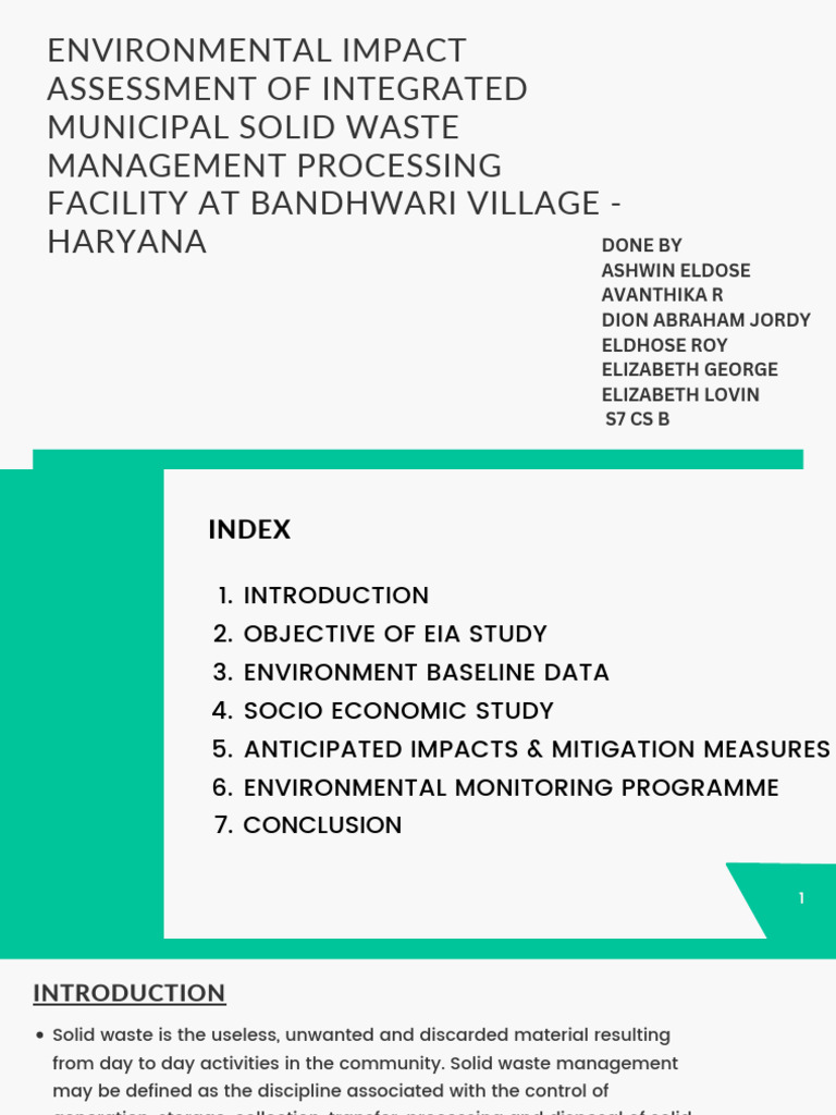 Eia Assignment-Solid Waste Management | PDF | Waste | Waste Management