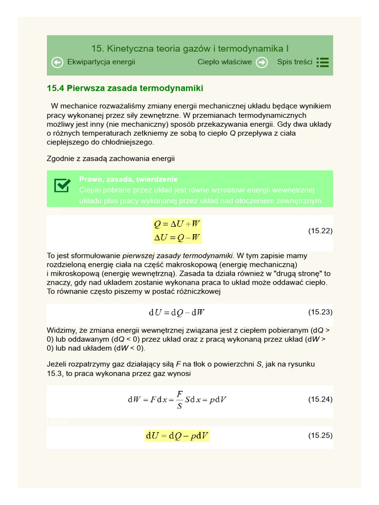 Pierwsza Zasada Termodynamiki | PDF
