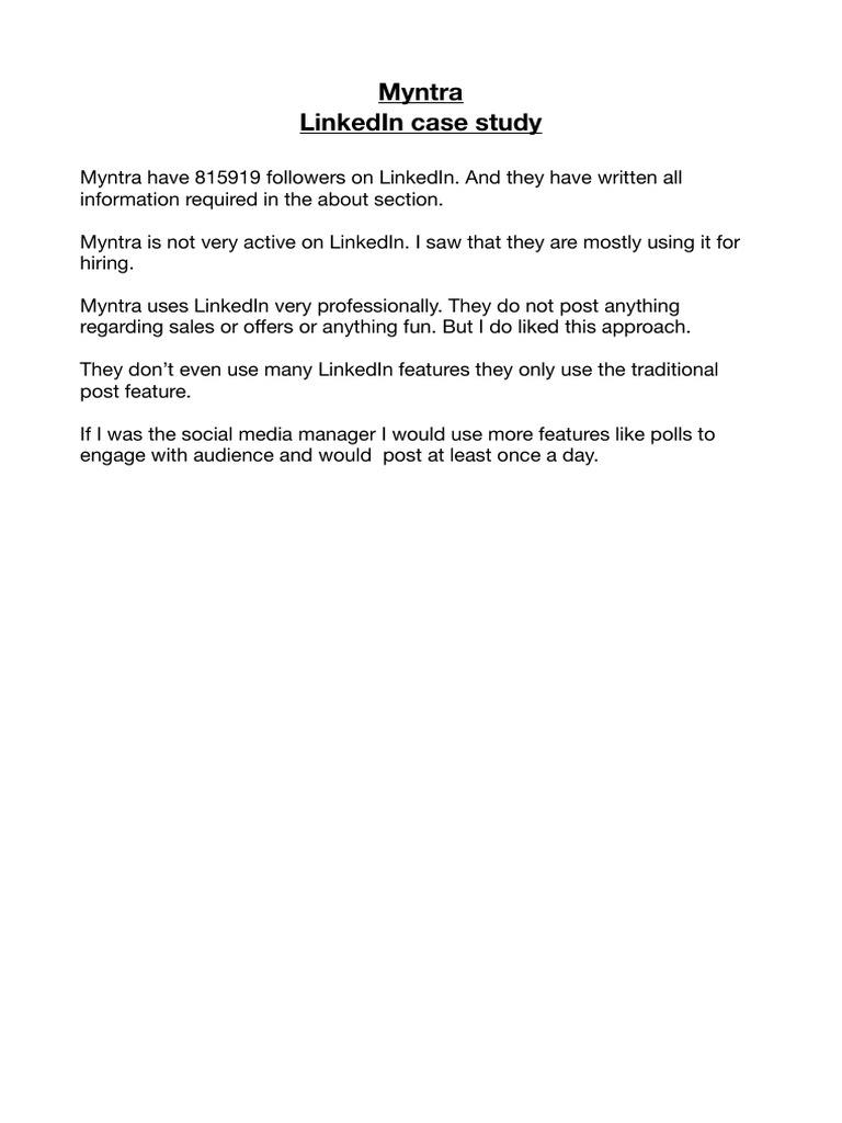 1637392712236myntra LinkedIn Case Study | PDF