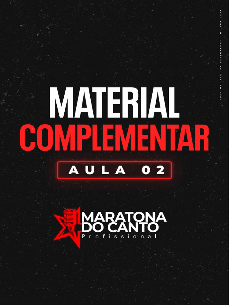 Material Complementar Aula2 Maratona Do Canto Profissional XIII | PDF