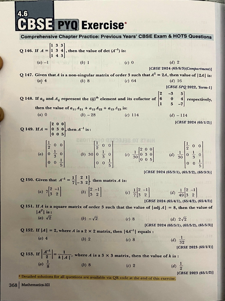 Assignment of Ch-5 (Matrices Continued) | PDF | Mathematical Objects ...