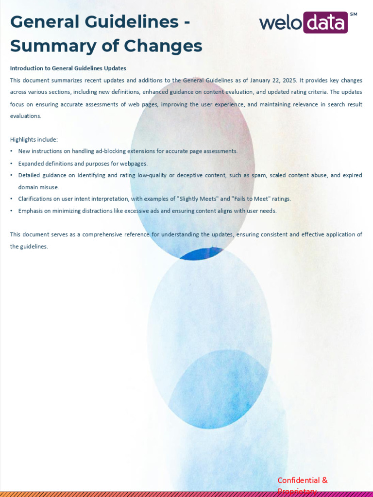 General Guidlines Summary of Changes | PDF | Websites | World Wide Web
