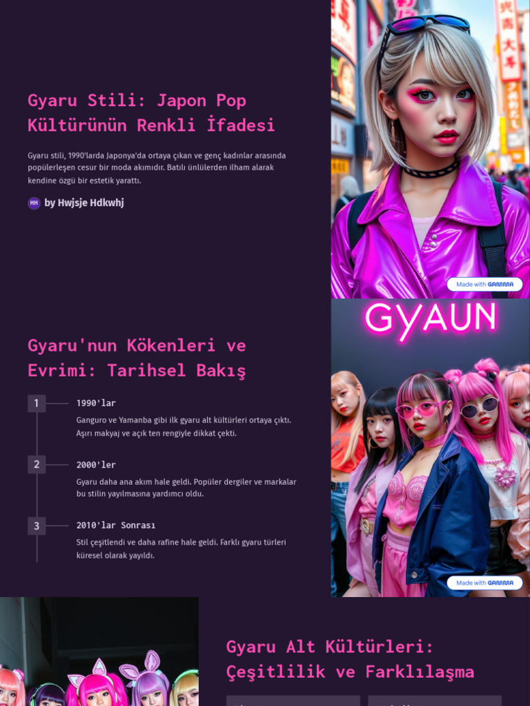 Gyaru Stili Japon Pop Kulturunun Renkli Ifadesi | PDF