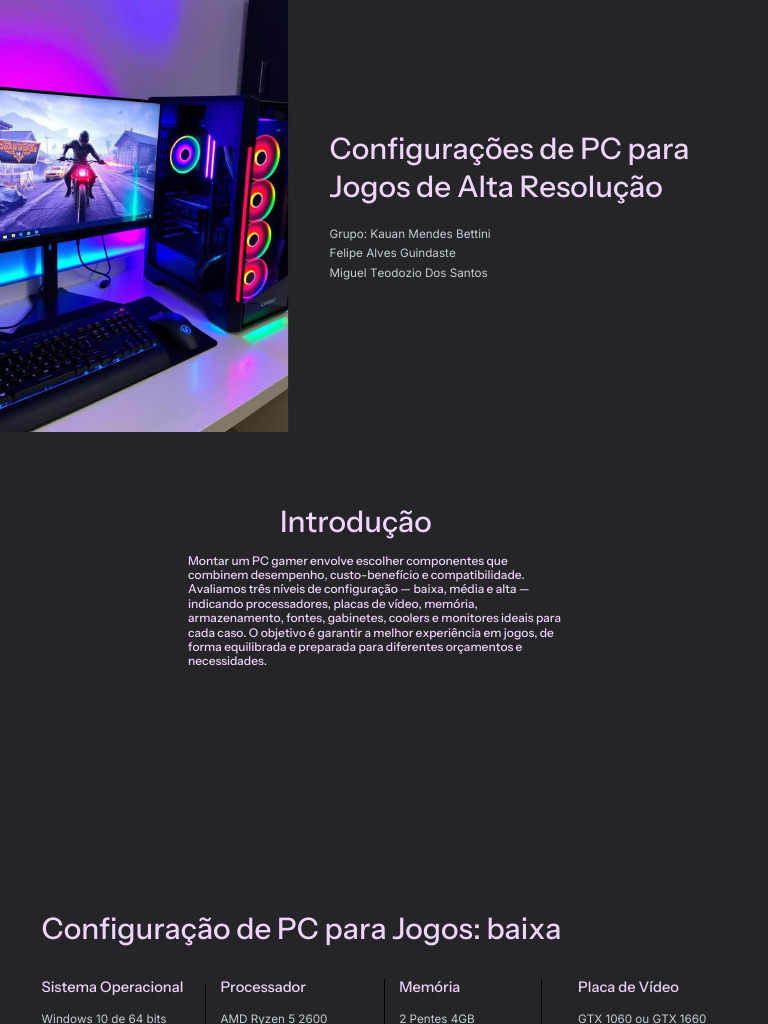 Configuracoes de PC para Jogos de Alta Resolucao (1) KAUAN O PICA DAS GALÁXIAS | PDF | Disco de ...