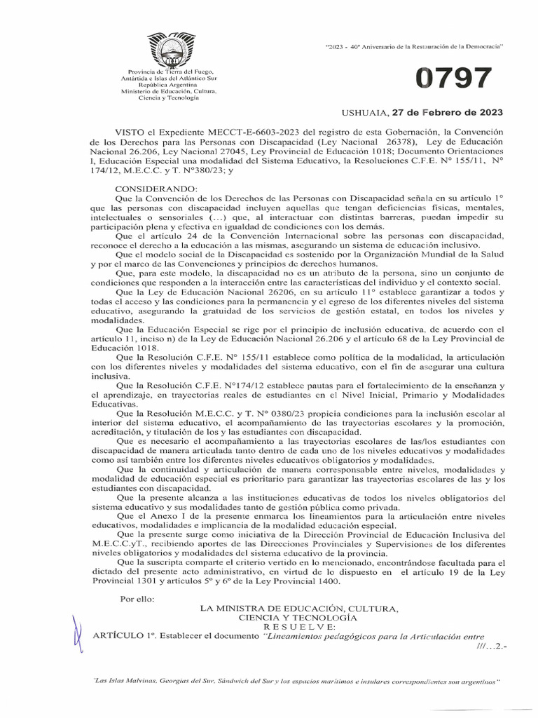 Resoluci N N 0797 2023 Meccyt | PDF