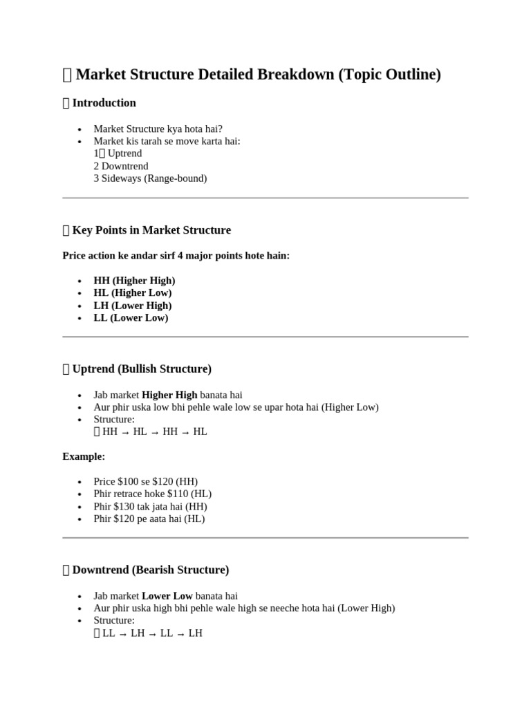 ? Market Structure Detailed Breakdown | PDF