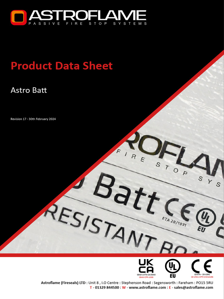 Astroflame - Astro Batt (Data Sheet) | PDF | Specification (Technical ...