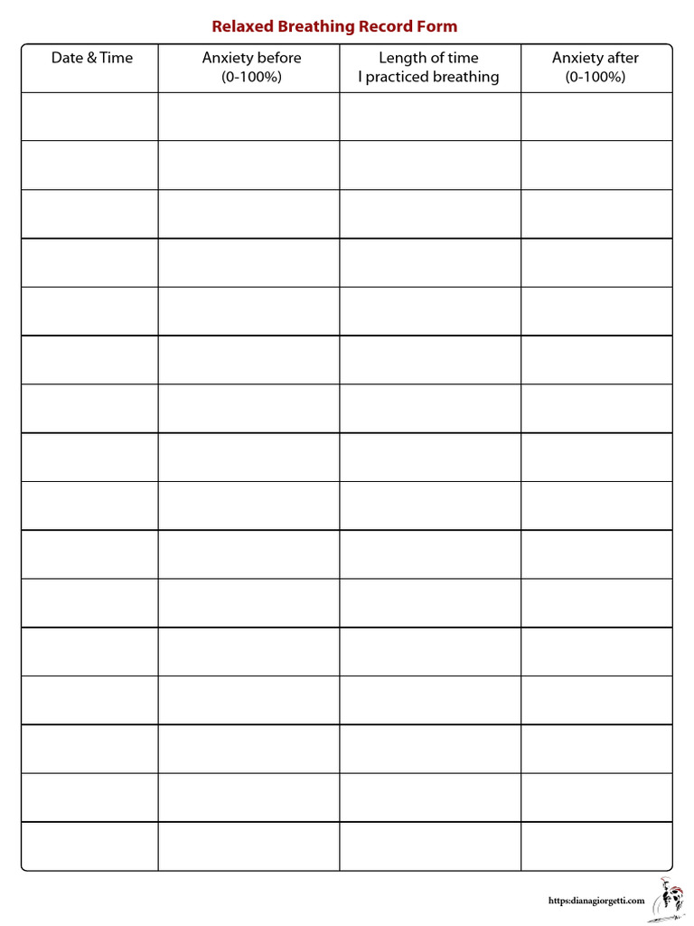 Relaxed Breathing Record Form | PDF