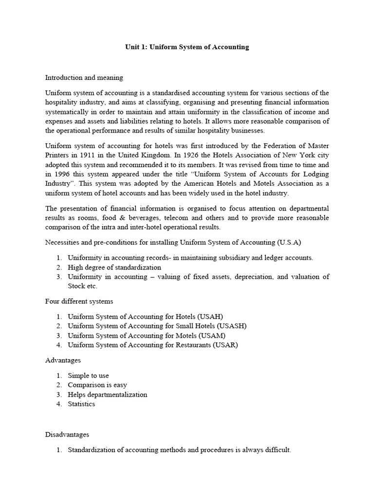 Uniform Accounting System for Restaurants | PDF | Expense | Income Tax