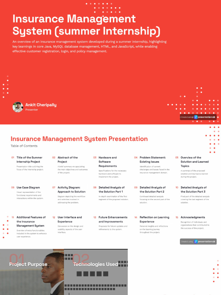 Insurance Management System Presentation | PDF