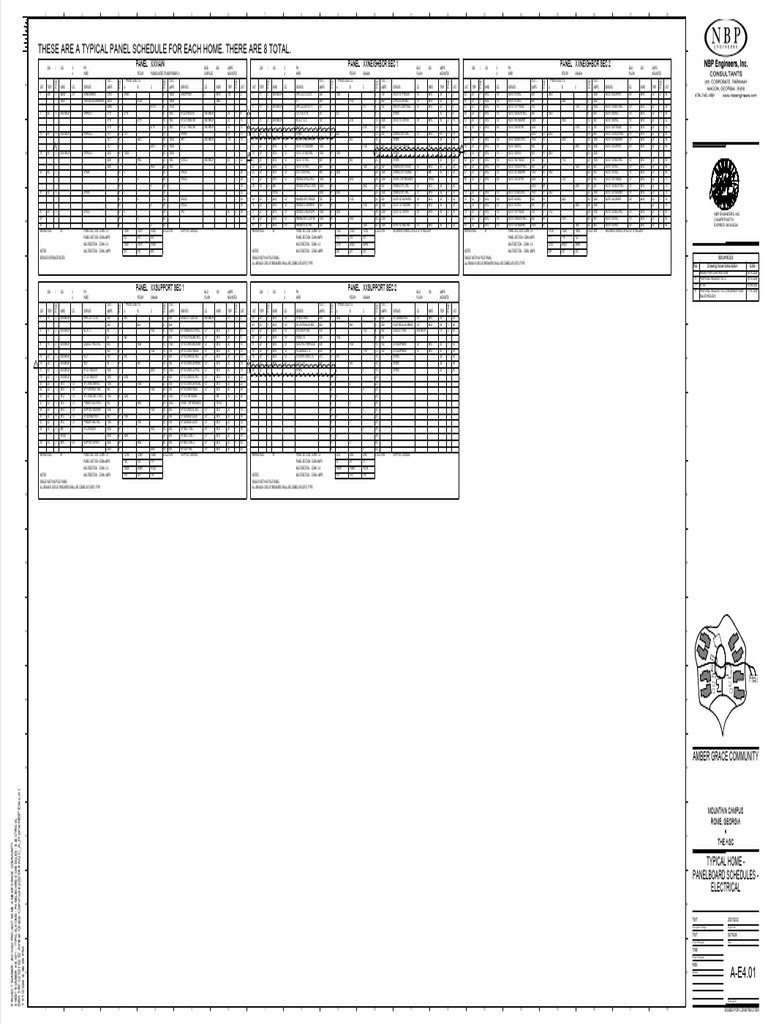 Typical Home - Panelboard Schedules - Electrical A-E4.01-1 | PDF | Electricity | Electromagnetism
