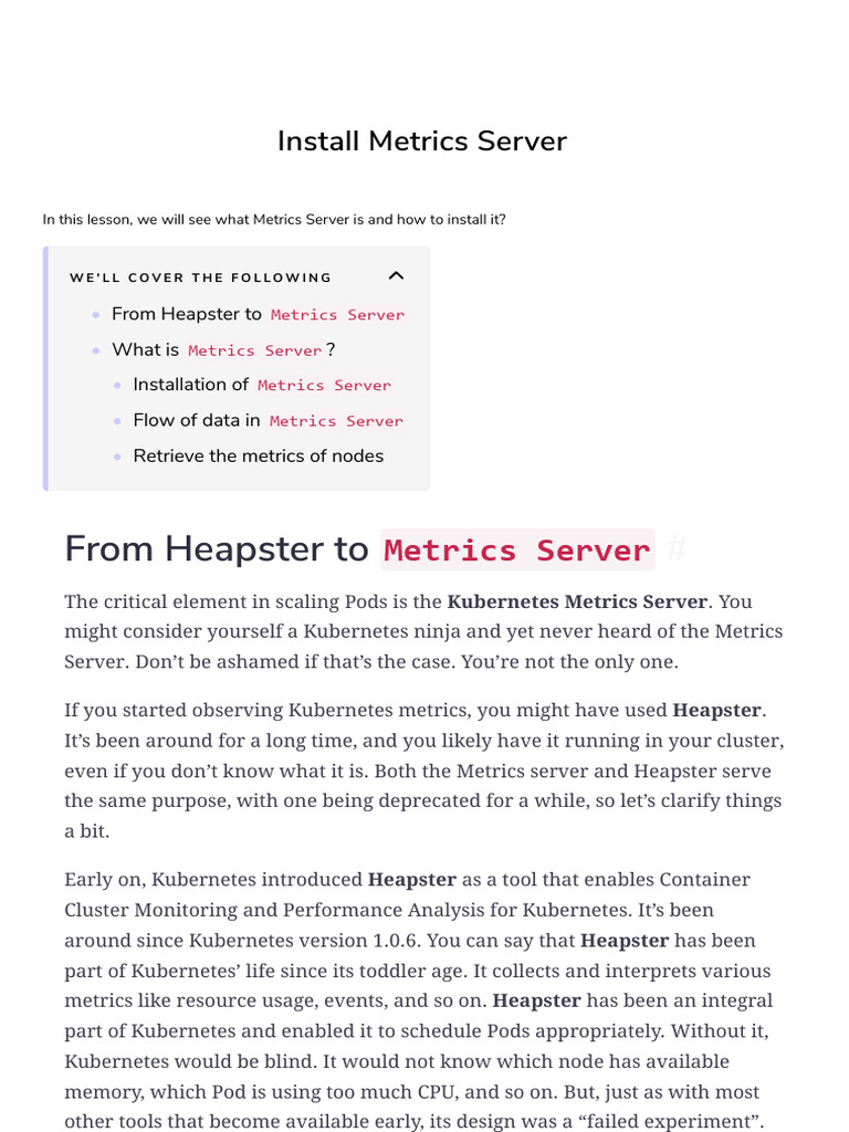 5 Install Metrics Server | PDF | Computing | Computer Science
