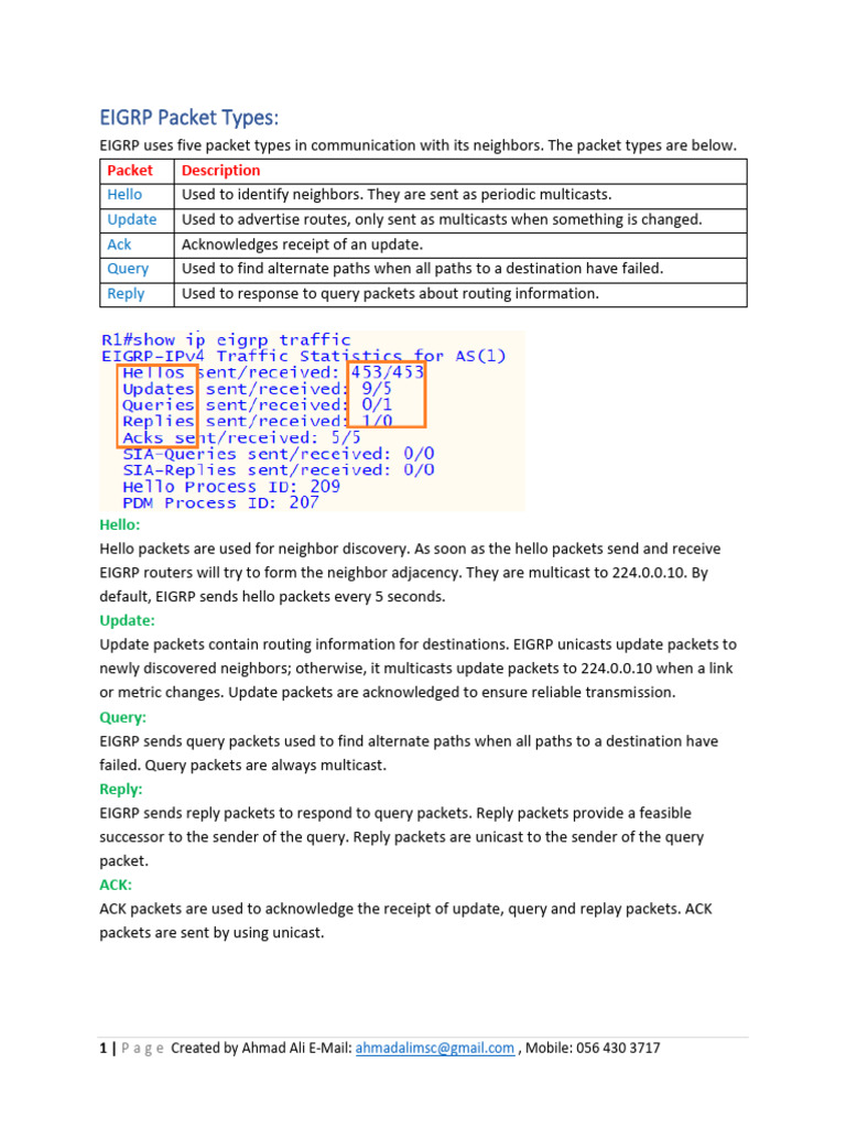 5 EIGRP+Packet+Types | PDF
