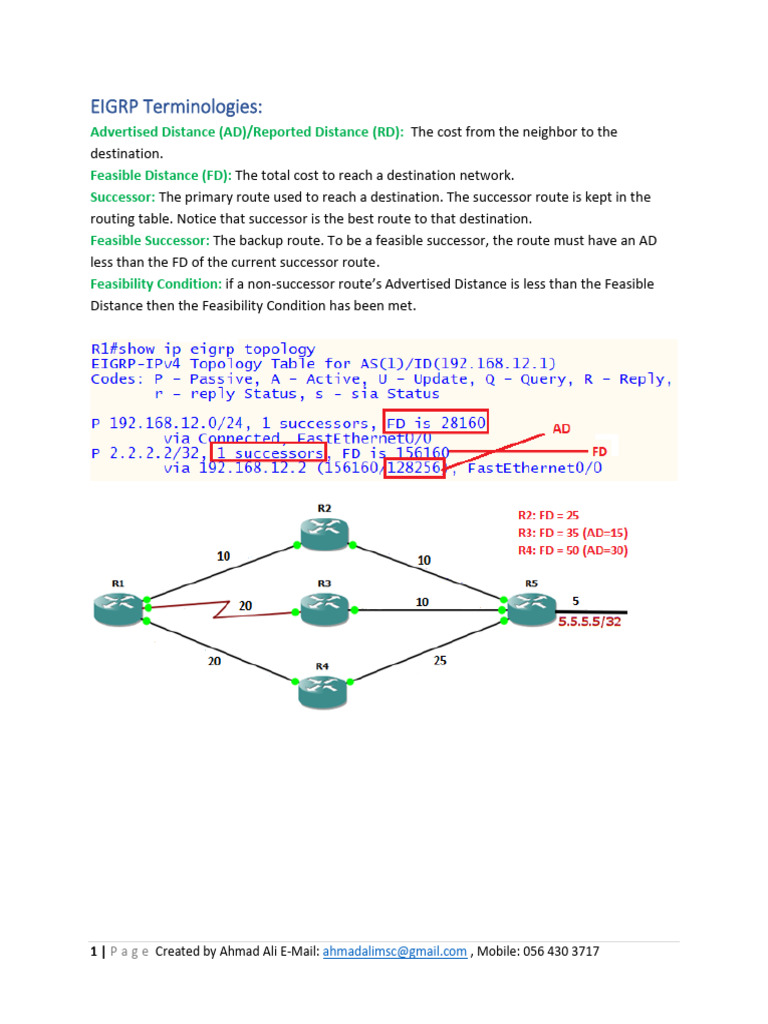 7-EIGRP Terminologies | PDF