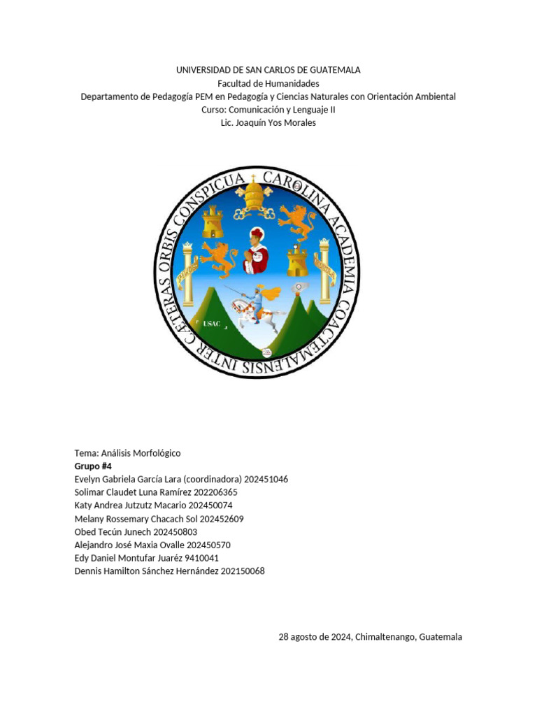 Analisis Morfológico | PDF | Género gramatical | Adjetivo