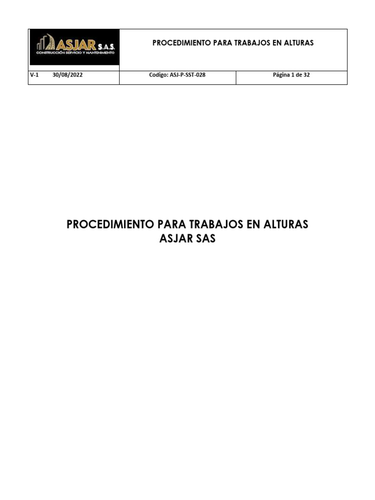 PTS ProcedimientoTrabajos en Alturas | PDF | Cuerda | Conector eléctrico