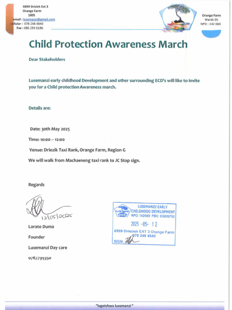 Child Protection Awareness Invitations | PDF