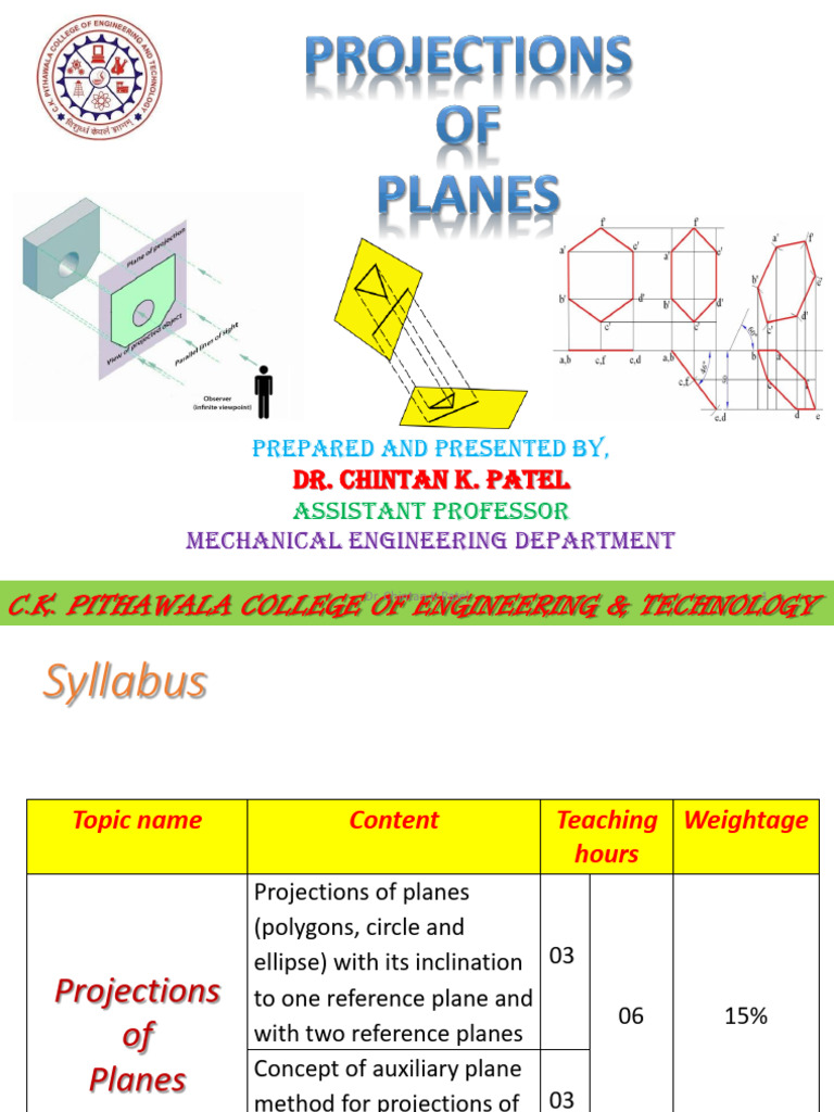 5.projection of Planes - Class Notes - EGD (BE01000061) | PDF ...