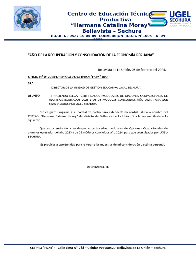 Solicitud de Visado de Certficados Por Ugel | PDF