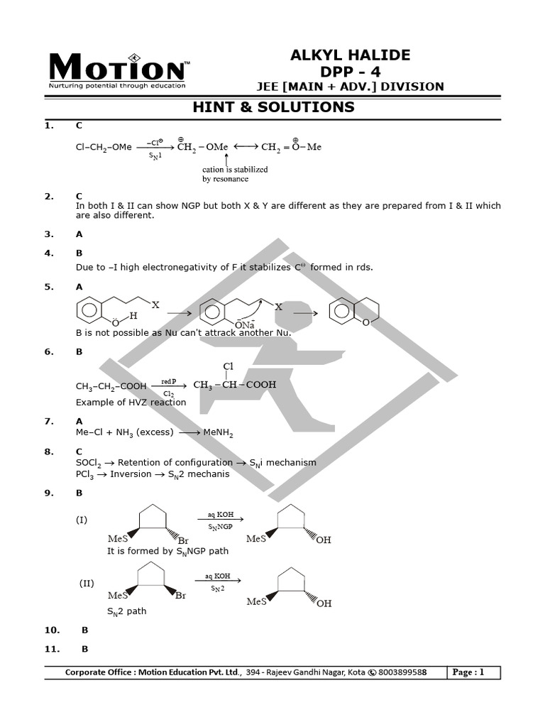 DPP-4 AlkylHalide Sol. @motion Lectures | PDF | Chess Theory | Chess