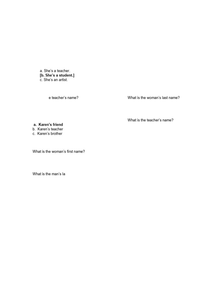 Top Notch 1 Unit 1 Assessment | PDF