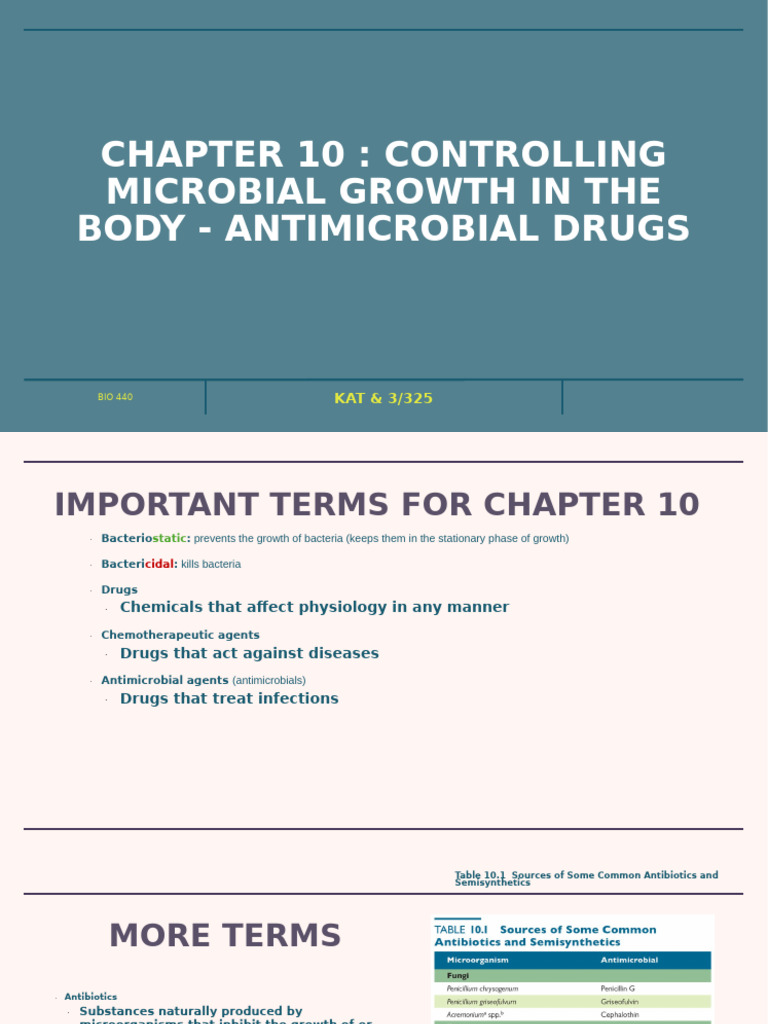 Ch. 10 - Biology 440 2 | PDF | Antimicrobial Resistance | Ribosome