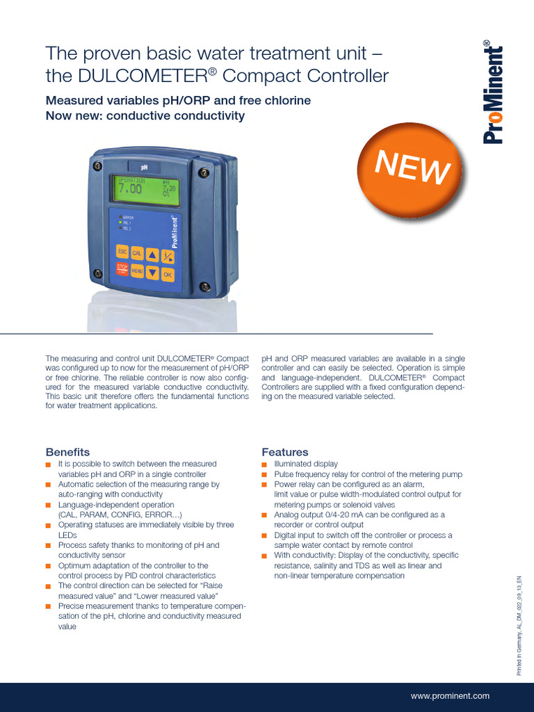 DULCOMETER® Compact Controller Overview | PDF | Relay | Electronics