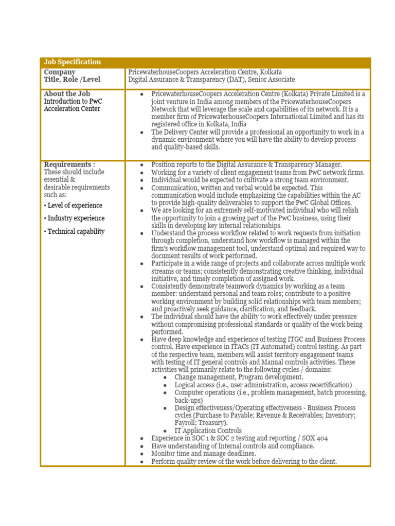 UK - Digital Audit - UK JD - Senior Associate | PDF | Business