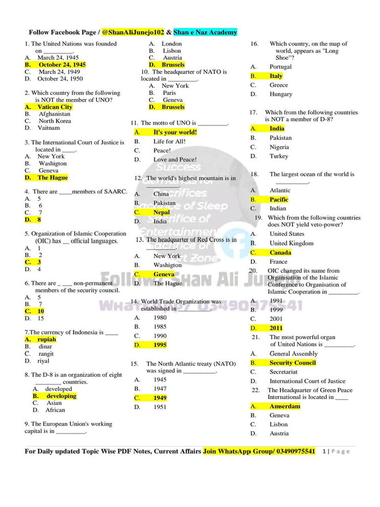 Very Important GK PDF | PDF